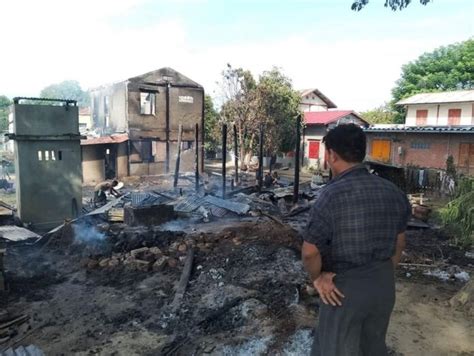 မုံရွာ၊ ညောင်ပင်သာရွာကို စစ်တပ် မီးရှို့ဖျက်ဆီးမှု နေအိမ် ၄ လုံး ပြာက