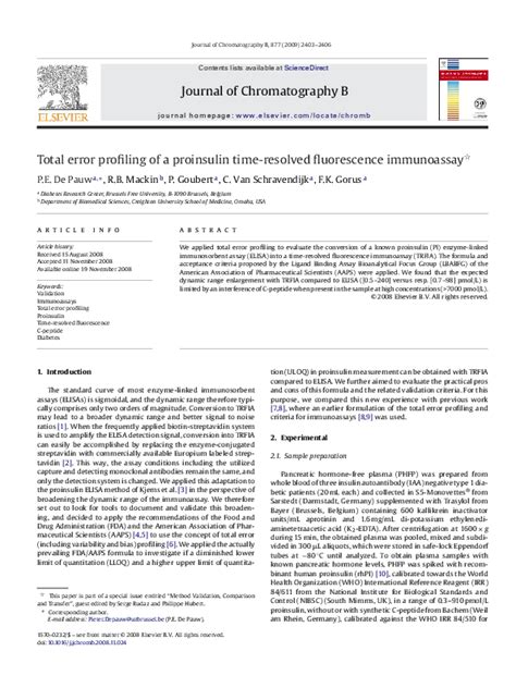 Pdf Total Error Profiling Of A Proinsulin Time Resolved Fluorescence