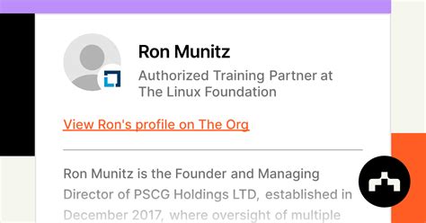 Ron Munitz Authorized Training Partner At The Linux Foundation The Org
