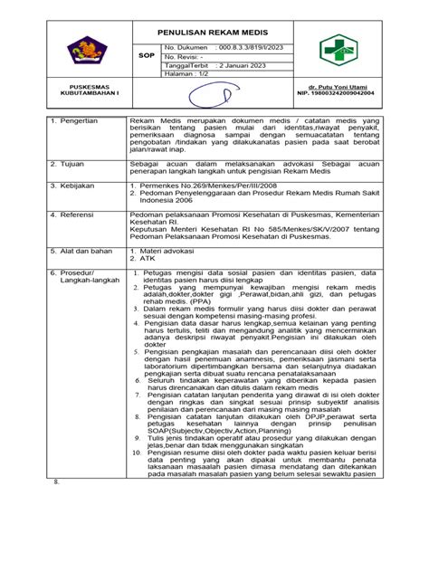 Sop Penulisan Rm Pdf