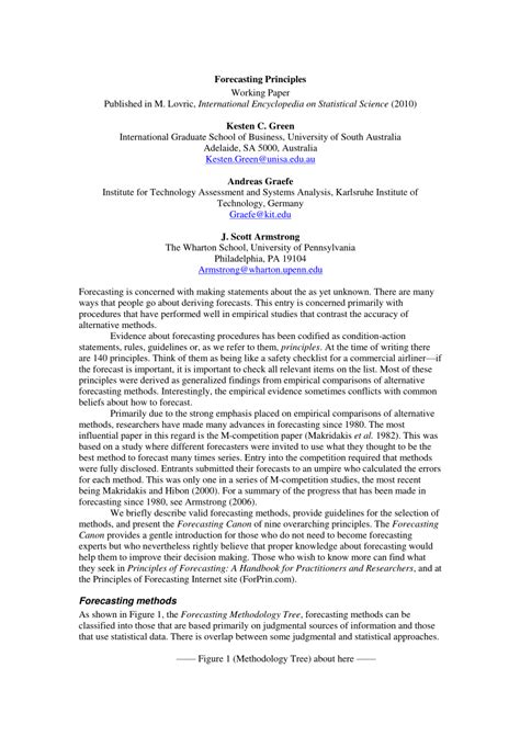 Pdf Forecasting Principles