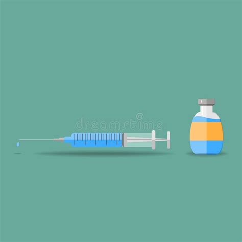 Ampul En Spuit Met Medicament Vaccinatie Concept Ziekenhuizen En