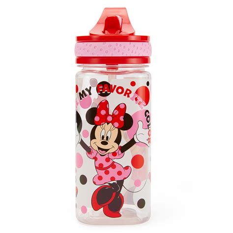 Minnie Mouse 16 Oz Water Bottle With Built In Straw Disney Store