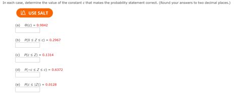 Solved In Each Case Determine The Value Of The Constant C