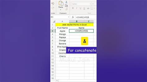 Insert Bullets In Excelviral Shots Youtube