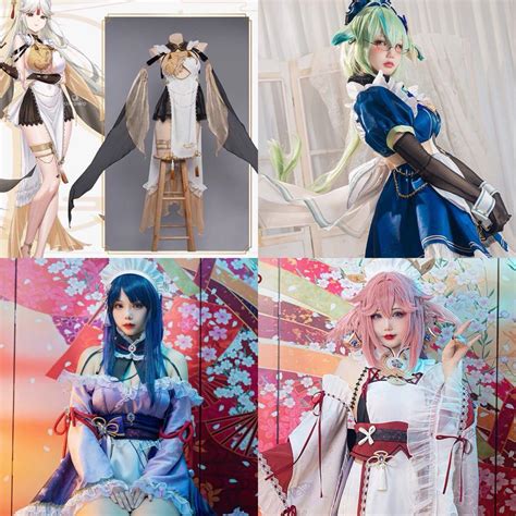 Po Genshin Impact Fanmade Maid Cosplay Raiden Shogun Baal Ei Yae Miko