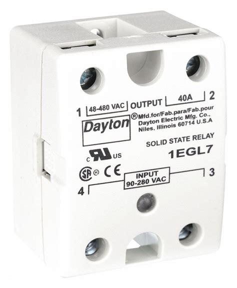 DAYTON Surface Mounted A Max Output Current Solid State Relay