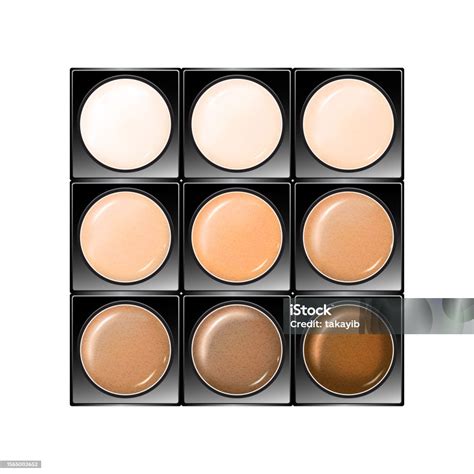 현실적인 쿠션 팔레트 기초 포장 템플릿입니다 벡터 일러스트레이션 Eps 10 3차원 형태에 대한 스톡 벡터 아트 및 기타 이미지 3차원 형태 갈색 개선 Istock