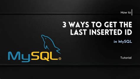 3 Ways To Get The Last Inserted Id In Mysql