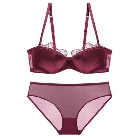 Sexy Women Bra And Panty Set With Lace Trim Push Up Bras Fashion Satin Underwear Sets Buy