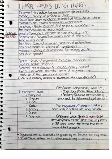 Igcse Biology 0610 And 0970 Notes Chapters 1 To 7 Igcse Stuvia Us