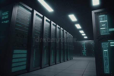 Data Center Computers Large Facility With Servers Storage Solution