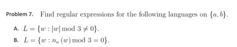 Solved Find Regular Expressions For The Following Languages Chegg