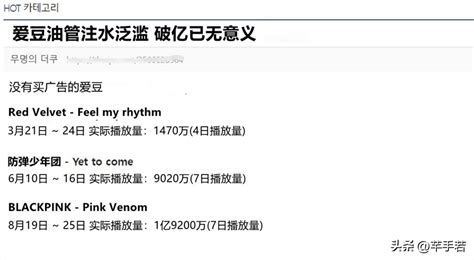 韩流爱豆mv注水细节曝光，今年只有bts，blackpink和红贝贝没注水venom情况数据