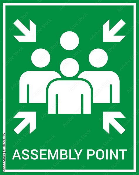 Emergency Evacuation Assembly Point Sign Assembly Point Icon Safety