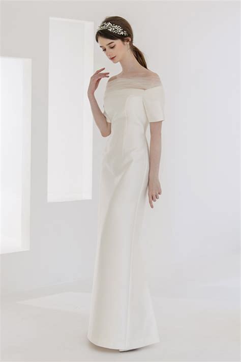 드레스로렌 대여 베아트리체 오프숄더드레스 셀프웨딩드레스 스몰웨딩드레스 2부드레스 피로연드레스 신부예복