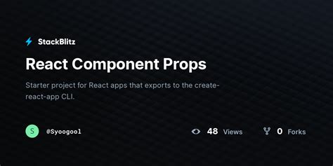React Component Props StackBlitz