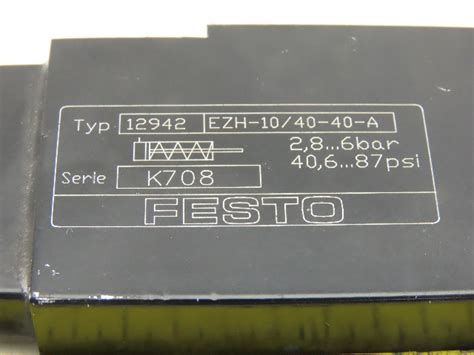 Festo Ezh 10 40 40 A 40mm Stroke Single Acting Spring Return Flat Air Cylinder Bullseye