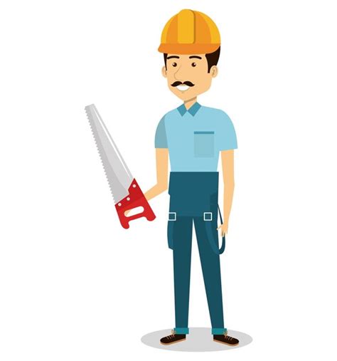 Premium Vector Male Builder Avatar Character