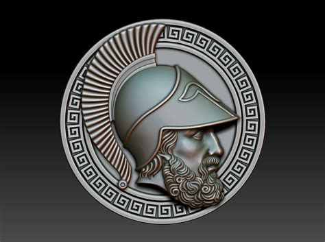 Greek Warrior In Helmet 3d 3д модели для станков с чпу