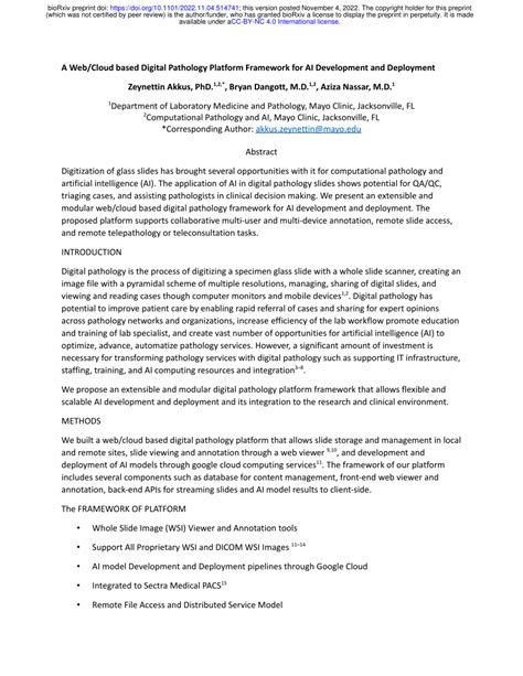pdf a web cloud based digital pathology platform framework for ai development and deployment