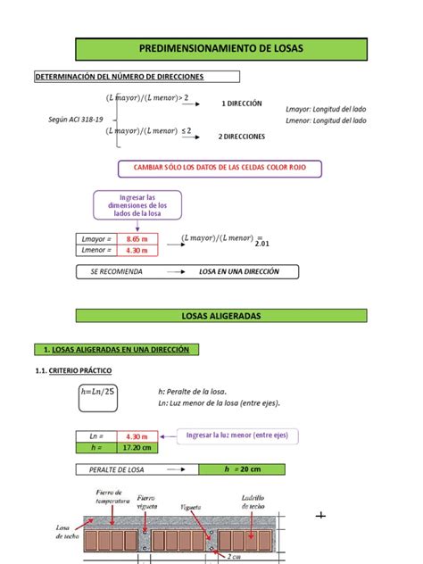 Predimensionamiento De Elementos Estructurales Pdf Hormigón