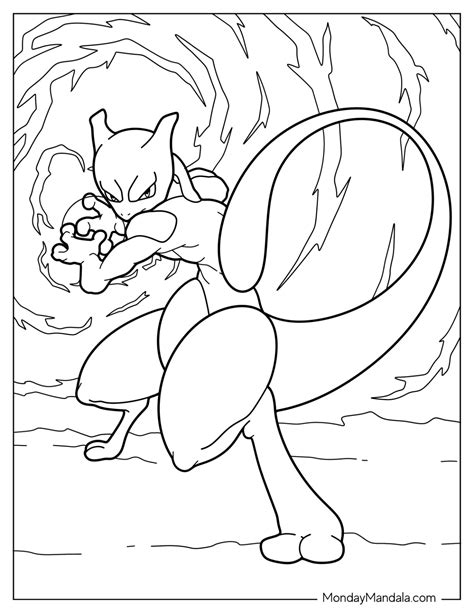 20 Mewtwo Coloring Pages Free Pdf Printables