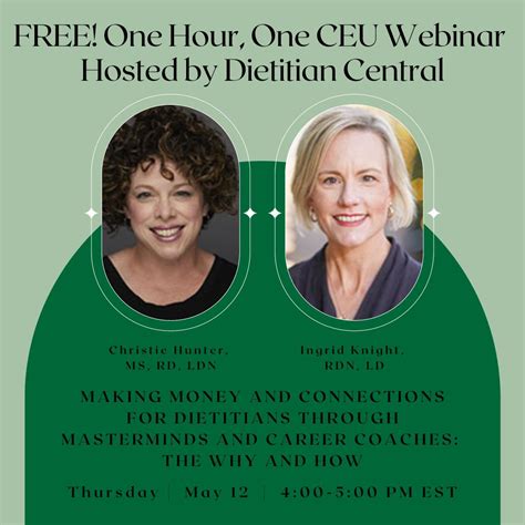 Webinar Nutrition Dietitian Career Anna Binder Mcasey Rd Ld Clt