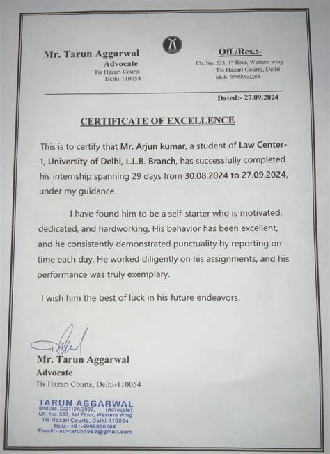 arjun kumar on linkedin honored to have completed my legal internship
