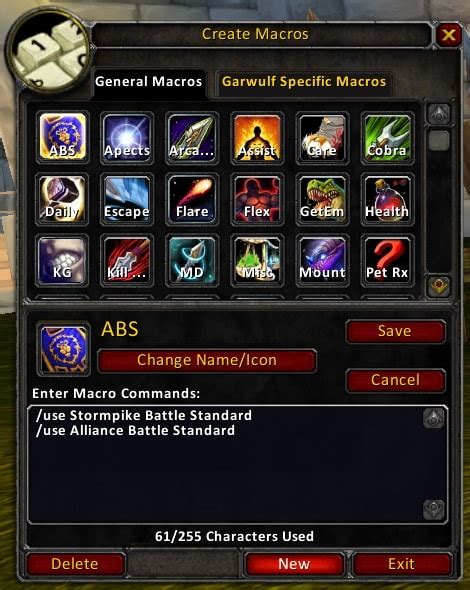 how to create a wow macro