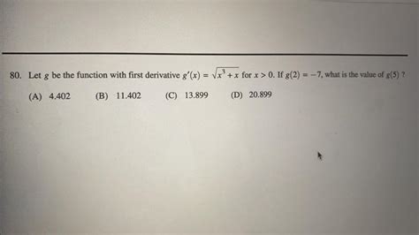 Solved 80 Let G Be The Function With First Derivative Gx