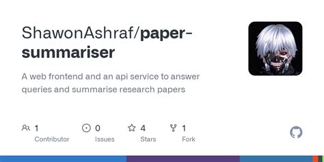 GitHub ShawonAshraf Paper Summariser A Web Frontend And An Api Service To Answer Queries And