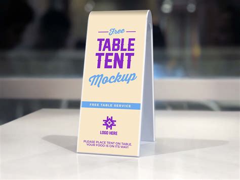 Free Restaurant Table Tent Mockup Psd