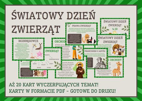 Światowy Dzień Zwierząt Gazetka Szkolna Aż 20 Kart 2026