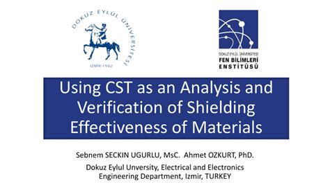 Pdf Using Cst As An Analysis And Verification Of Shielding