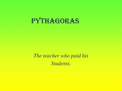 PPT Pythagoras PowerPoint Presentation Free Download ID 169773