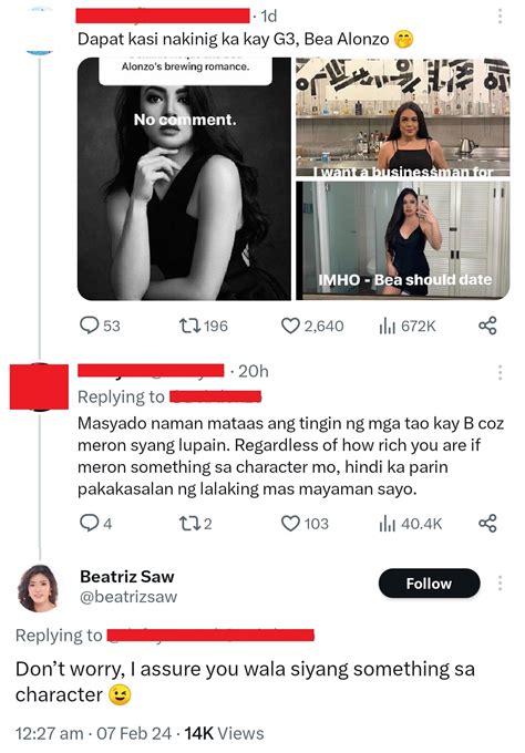 Fashion Pulis Tweet Scoop Beatriz Saw Defends Bff Bea Alonzo