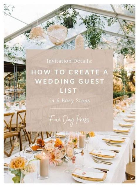 How To Create A Wedding Guest List In 6 Easy Steps Fine Day Press