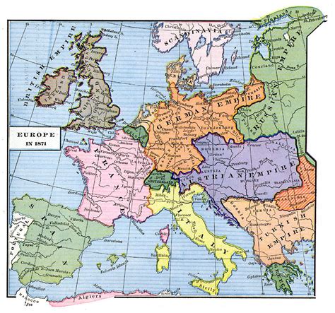 Карта мира 1870