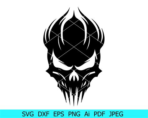 Skull Design Svg Skull Svg Silhouette Cameo Cricutskull Cut Files