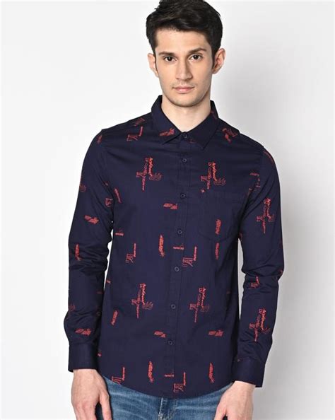 Printed Slim Fit Shirt Jiomart