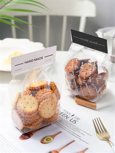 Lbsisi Life 핸드메이드 캔디 쿠키 가방 크리스마스 웨딩 셀프 스탠드 비스킷 초콜릿 Diy 커스텀 베이킹 가방 트레이 포함 50 개선물가방and포장용품