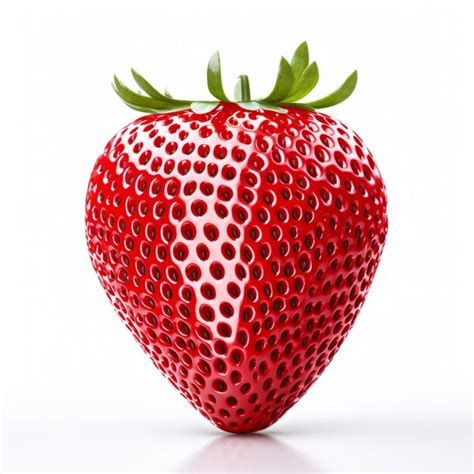 Premium Photo Visually Tactile 3d Strawberry Algorithmic Art Isolated On White