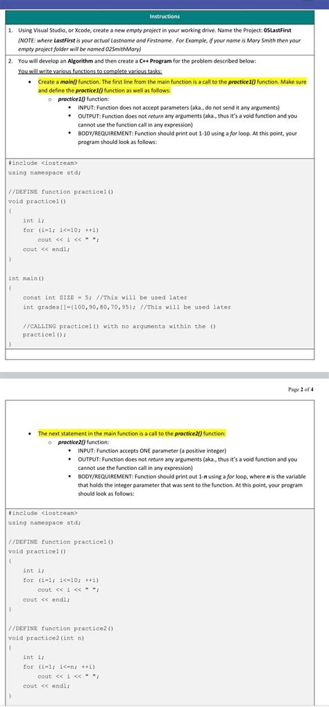 Solved 1 Using Visual Studio Or Xcode Create A New Empty Chegg
