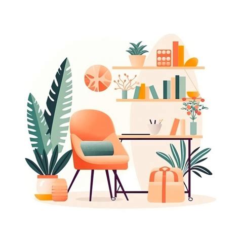 Premium Vector Bohemian Vector Workplace Wellness On White Background