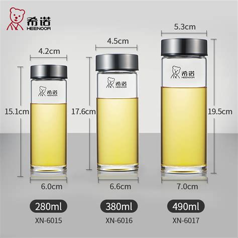 希诺单层玻璃杯男士加厚大容量透明水杯泡茶杯子西诺小熊xn6017 虎窝淘