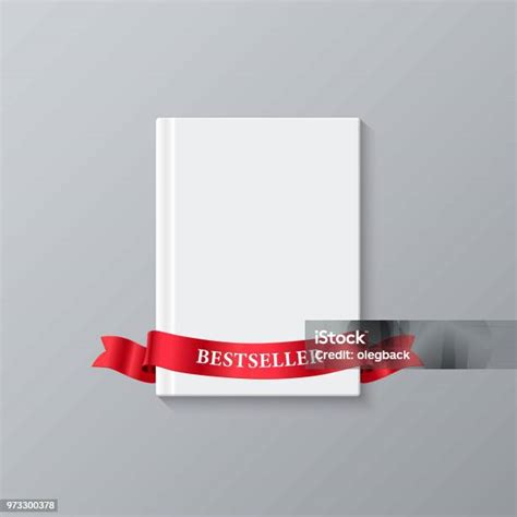 화이트 빈 책 표지 그리고 베스트 셀러 단어와 빨간 리본 베스트 셀러도 서 벡터 템플릿입니다 3차원 형태에 대한 스톡 벡터 아트 및 기타 이미지 Istock