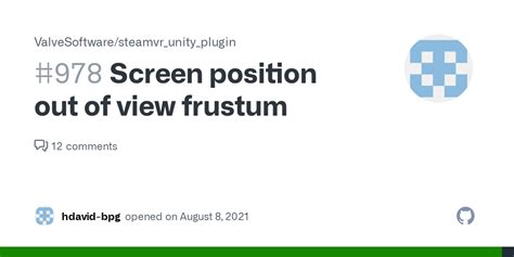 Screen Position Out Of View Frustum · Issue 978 · Valvesoftware