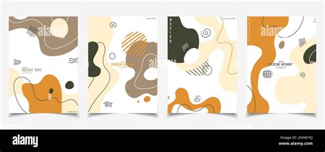 Abstract Set Of Free Shape Hand Drawing Template Design Overlapping