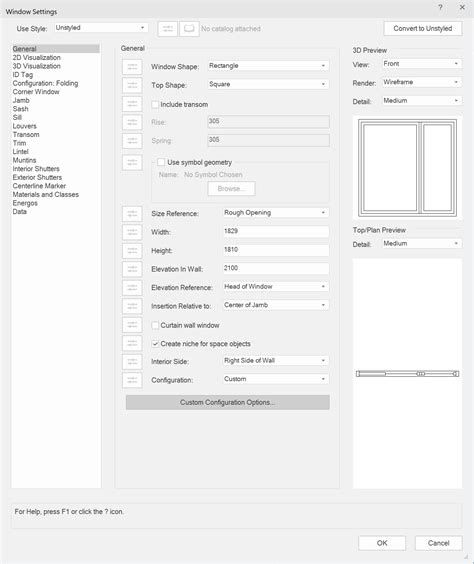 Custom Window Configuration Bug Troubleshooting Vectorworks